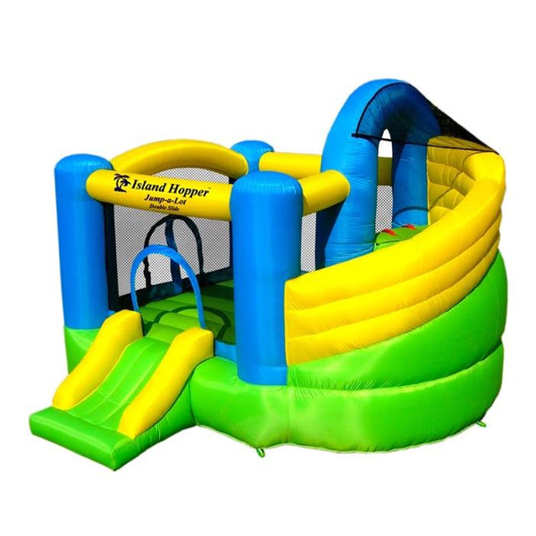 Island Hopper Jump A Lot Curved Double Slide Bounce House | Jump House ...